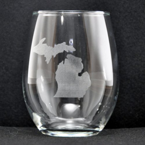 Michigan Stemless Glass Personalize for Sale | Made In Michigan