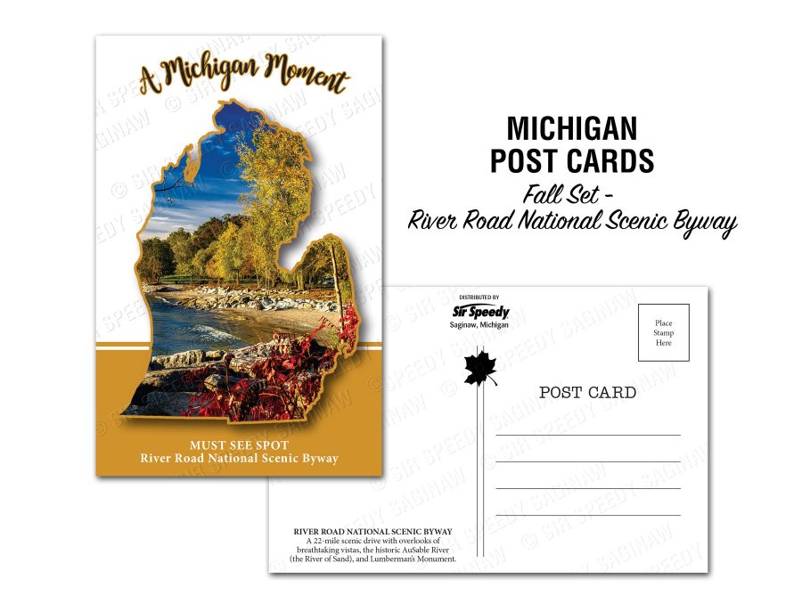 Michigan Must See Spots Postcards Fall Set for Sale | Made In Michigan