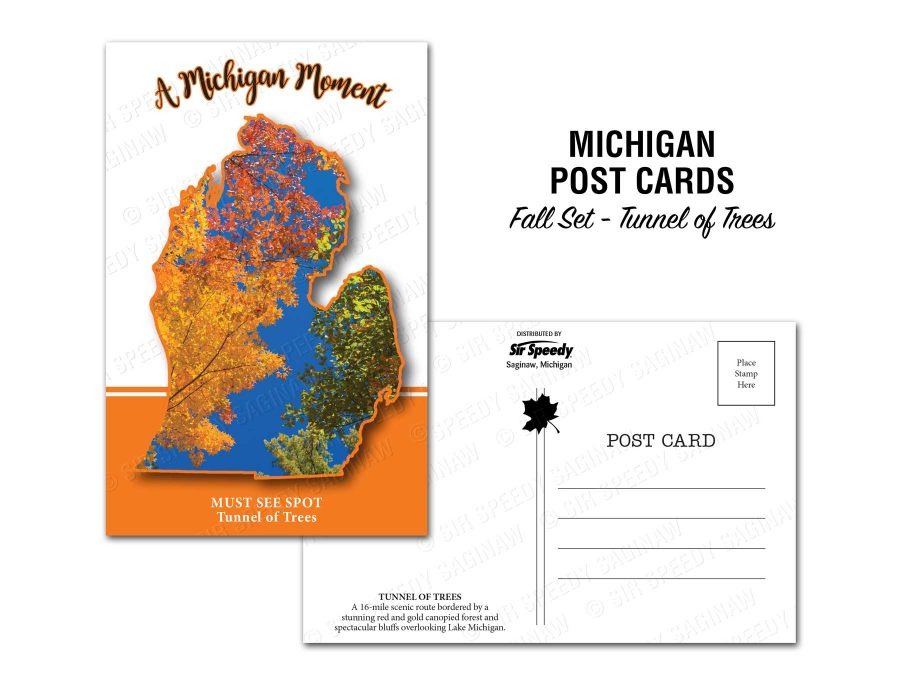 Michigan Must See Spots Postcards Fall Set for Sale | Made In Michigan